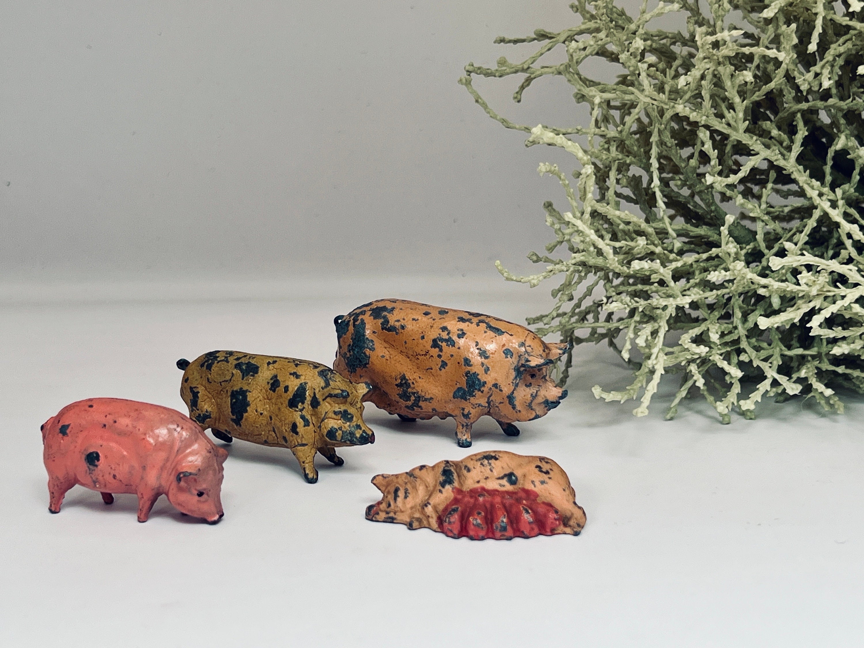 Four Vintage Miniature Lead Pigs - Etsy
