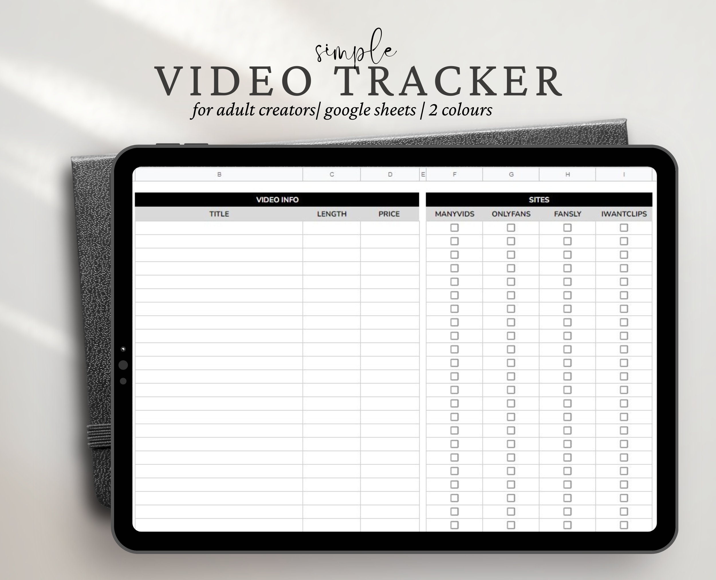 Adult Video Tracker for Google Sheets Adult Content Creator - Etsy