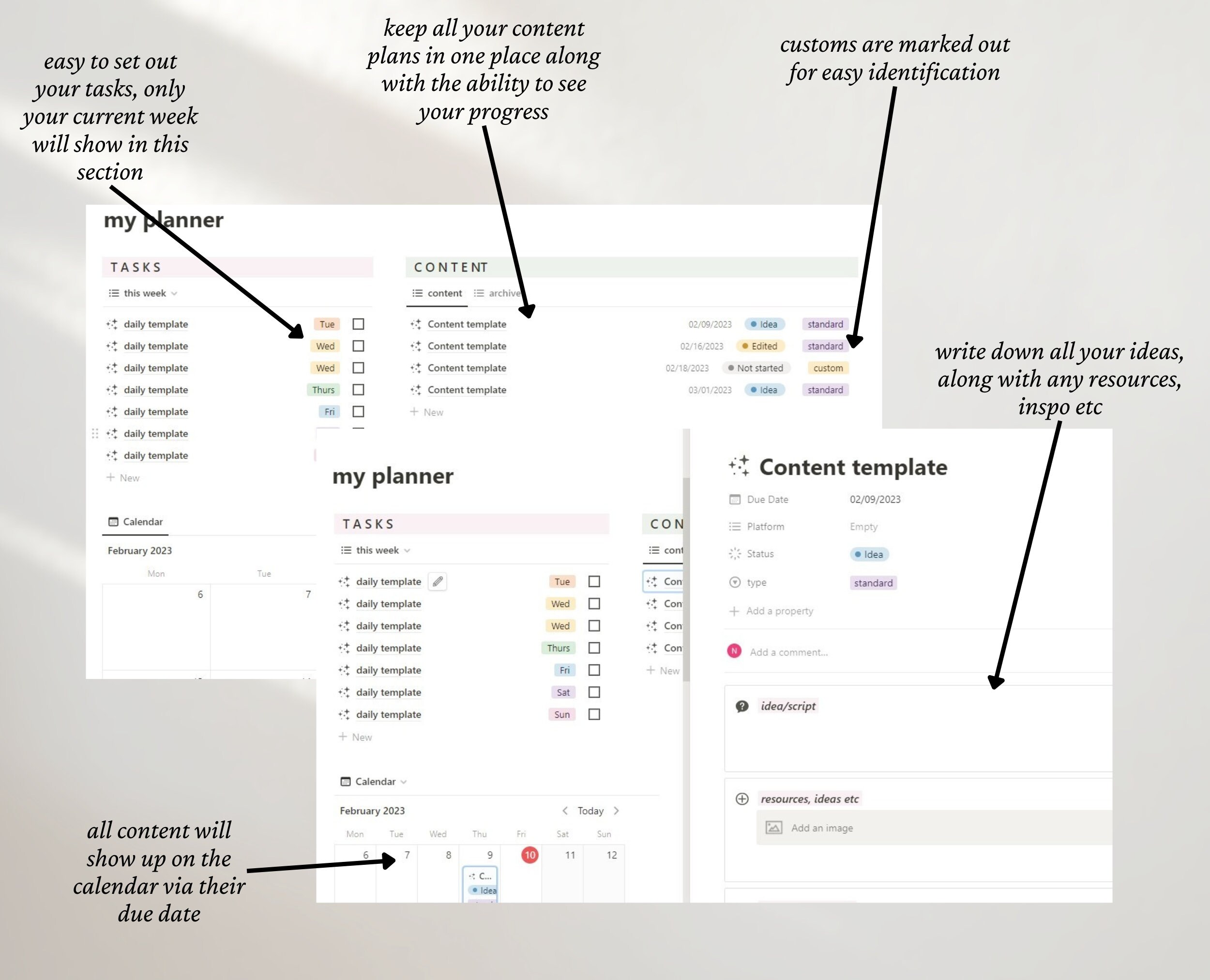 Content Creator Planner for Notion Onlyfans Adult Content Creator Calendar - Etsy