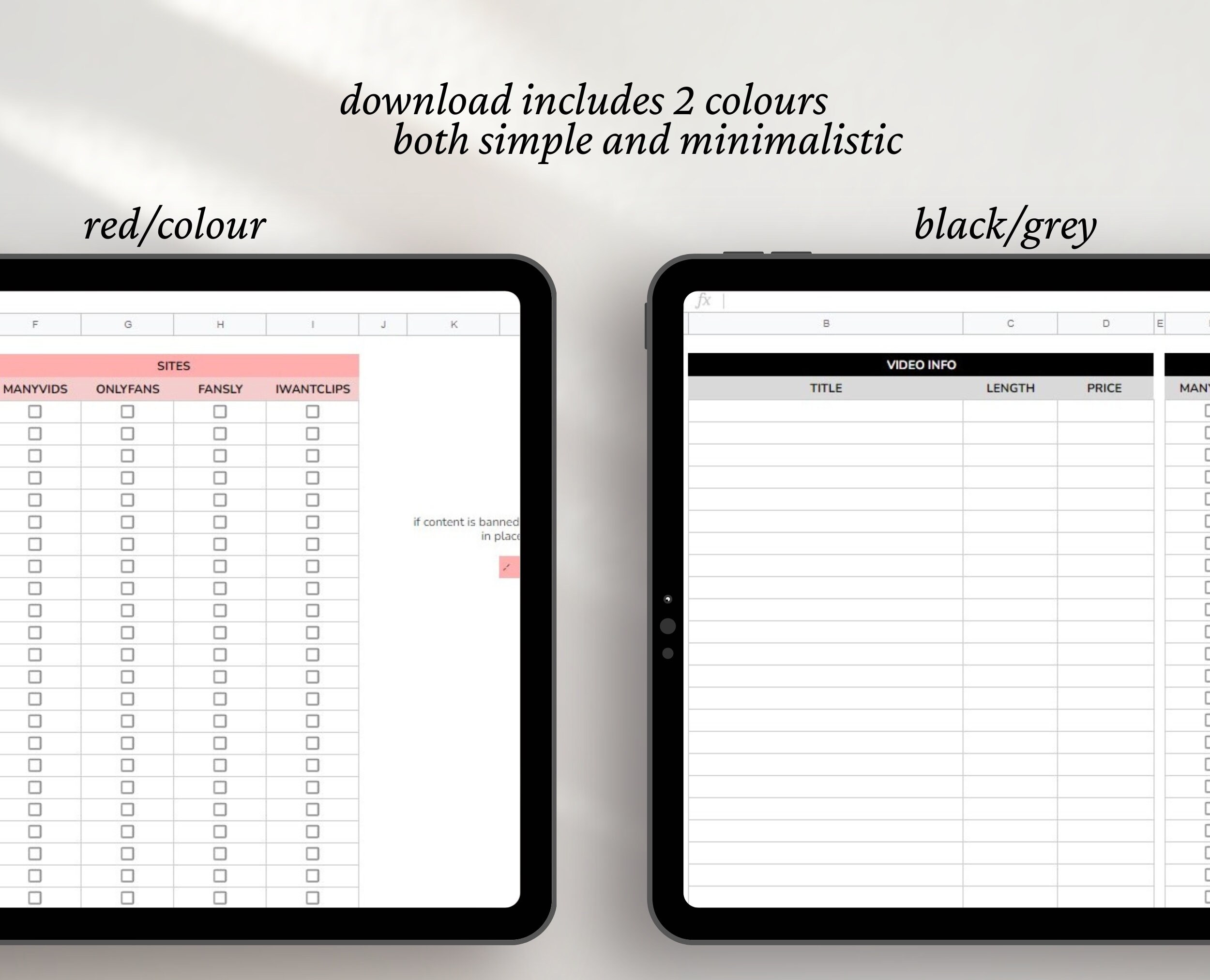 Adult Video Tracker for Google Sheets Adult Content Creator - Etsy