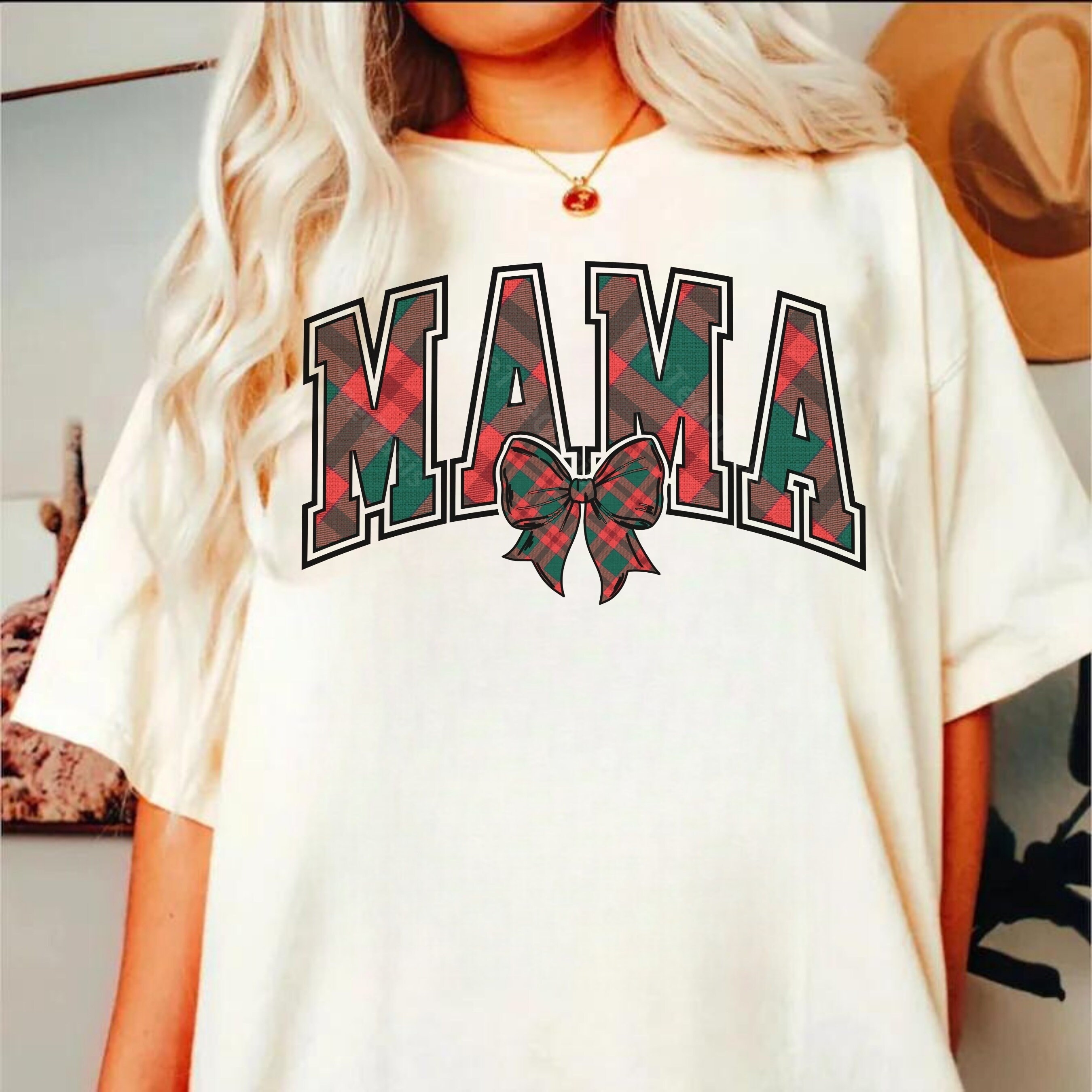 Varsity Mama Coquette Shirt Uniform Plaid Mom T-shirt Bow Mum Shirt Mom ...