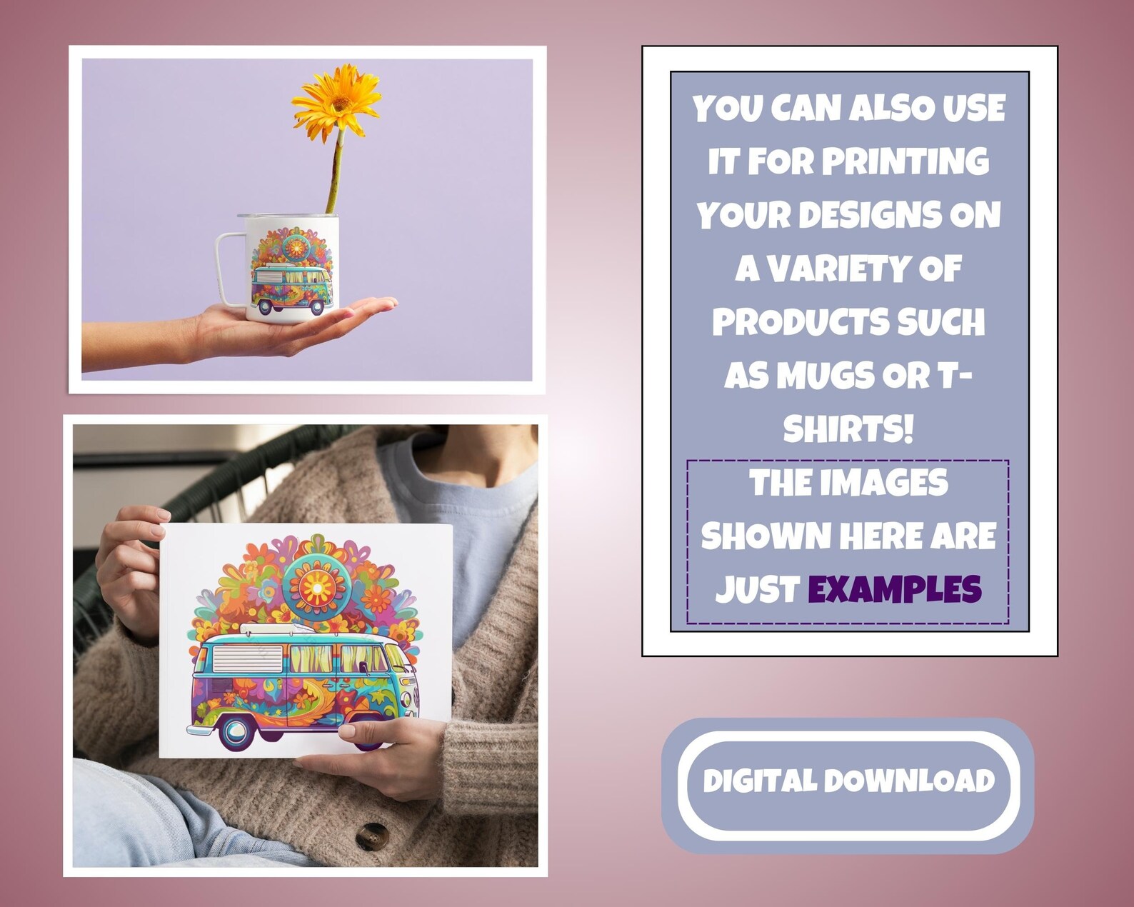 Hippie Van Png Hippie Groovy Van Clipart Hippie Retro Van Clipart ...