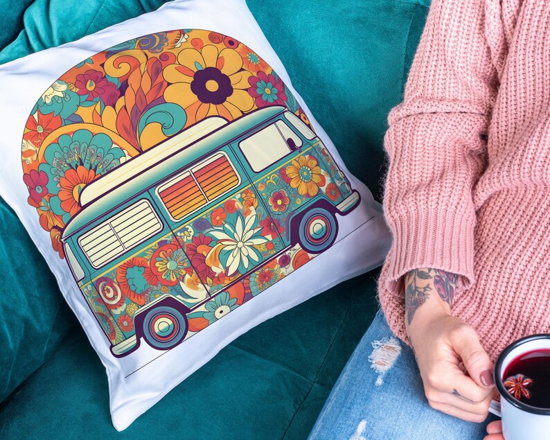 Hippie Van Png Hippie Groovy Van Clipart Trip Retro Van Clipart ...