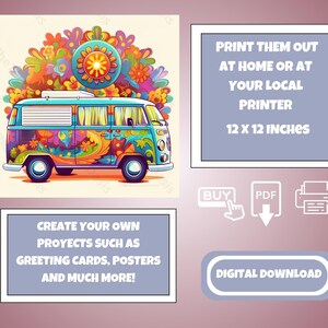 Hippie Van Png Hippie Groovy Van Clipart Hippie Retro Van Clipart ...