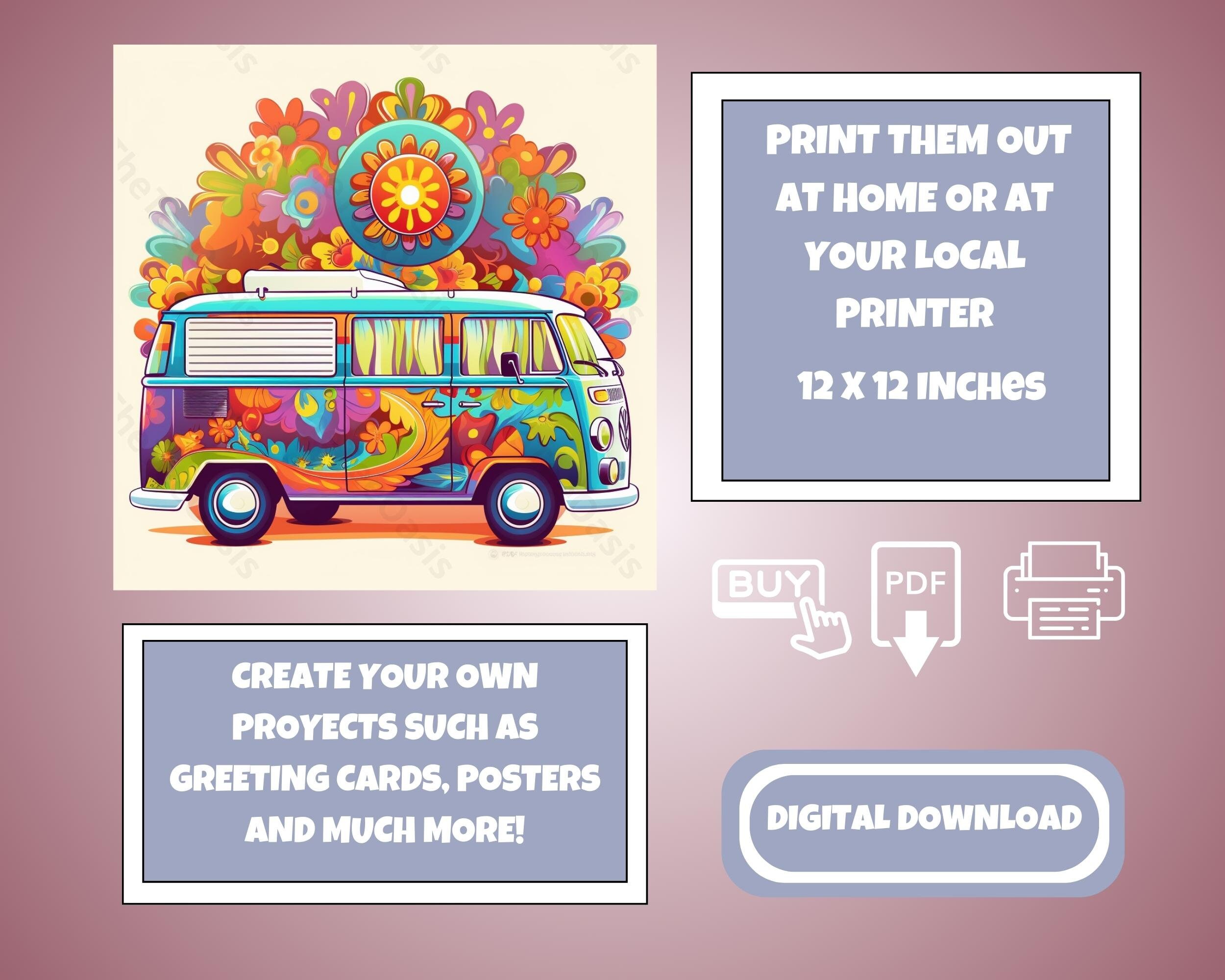 Hippie Van Png Hippie Groovy Van Clipart Hippie Retro Van Clipart ...