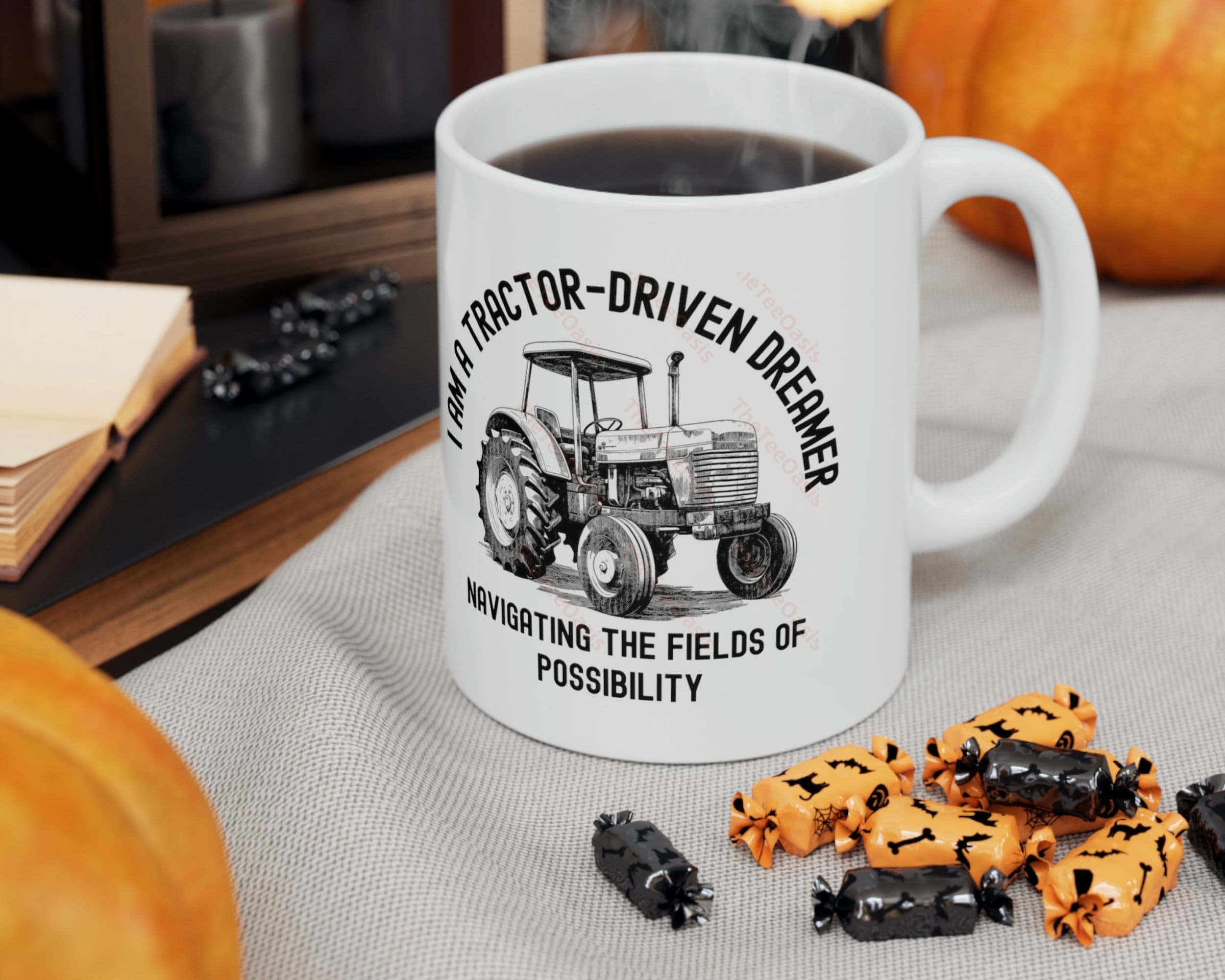 Farmer Coffee Mug Black Tractor 11oz Ceramic Mug Country Sublimation ...