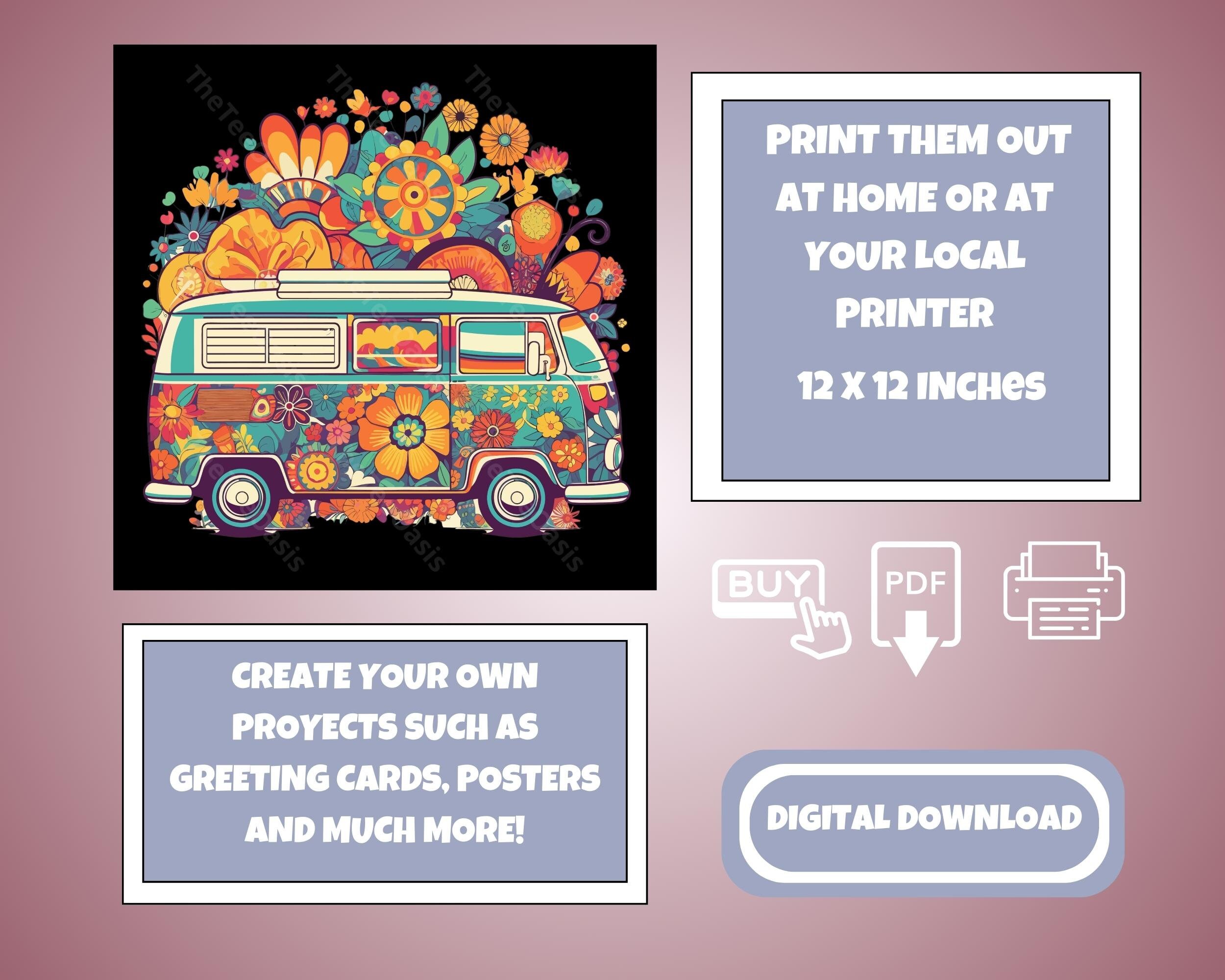 Hippie Van Png Hippie Groovy Van Clipart Hippie Retro Van Clipart ...