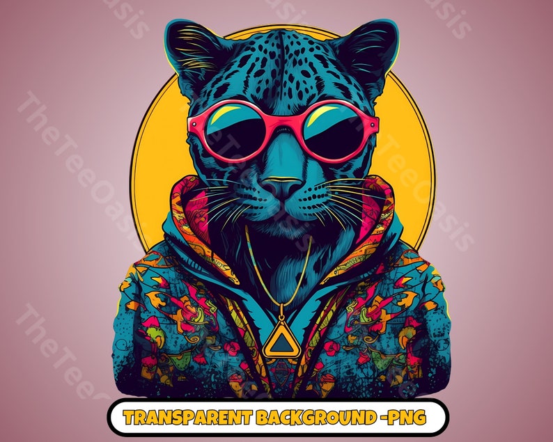 Retro Hippie Wildlife Clipart Bundle Jungle Animal Vibes Png Groovy ...