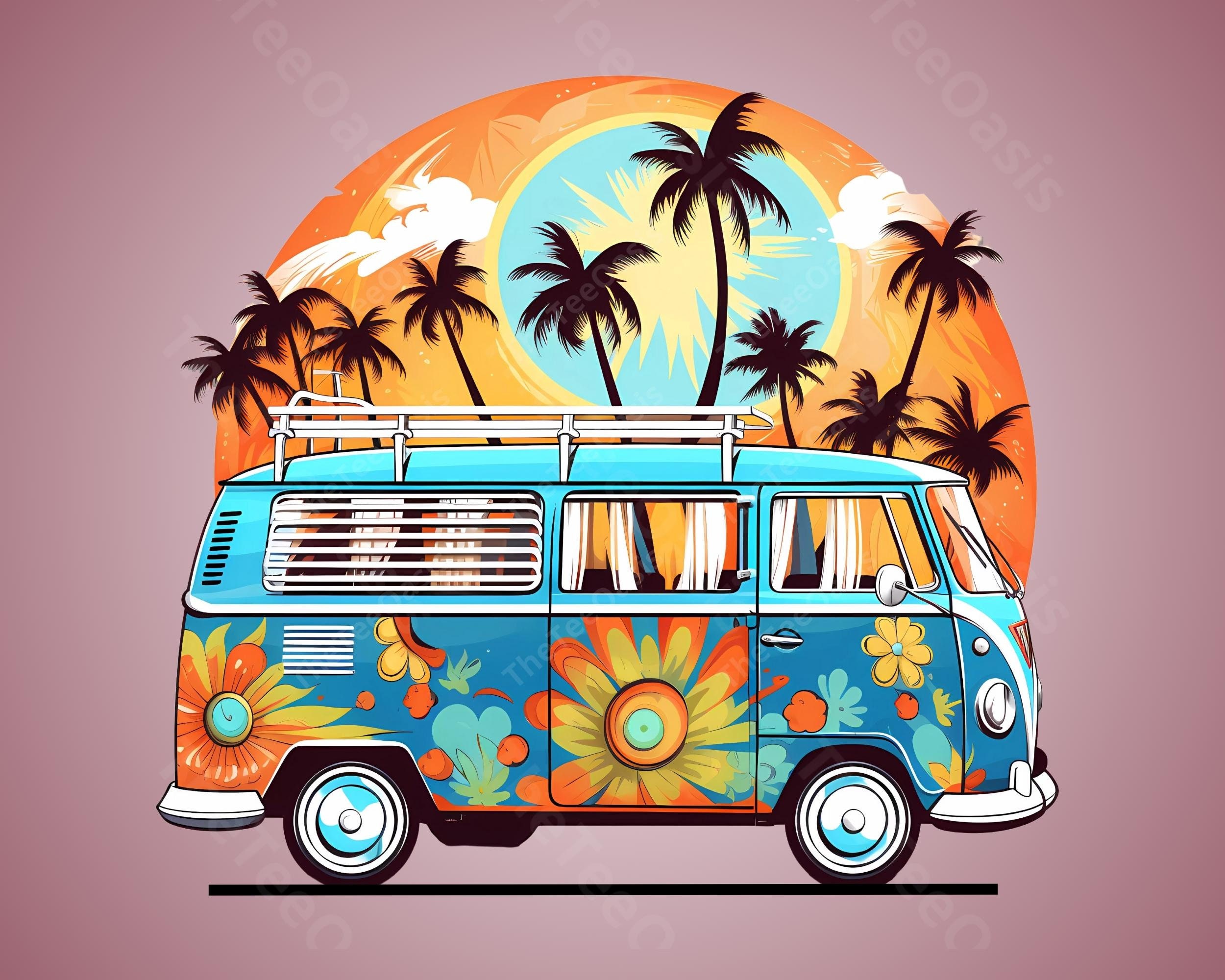 Hippie Van Png Hippie Groovy Van Clipart Sunset Retro Van Clipart ...