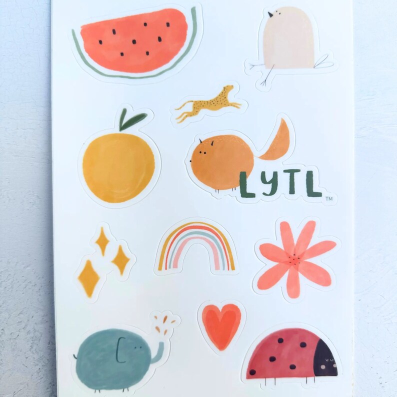 Sticker Sheet – Funky Animal and Food Designs, Water Bottle Decals - Etsy