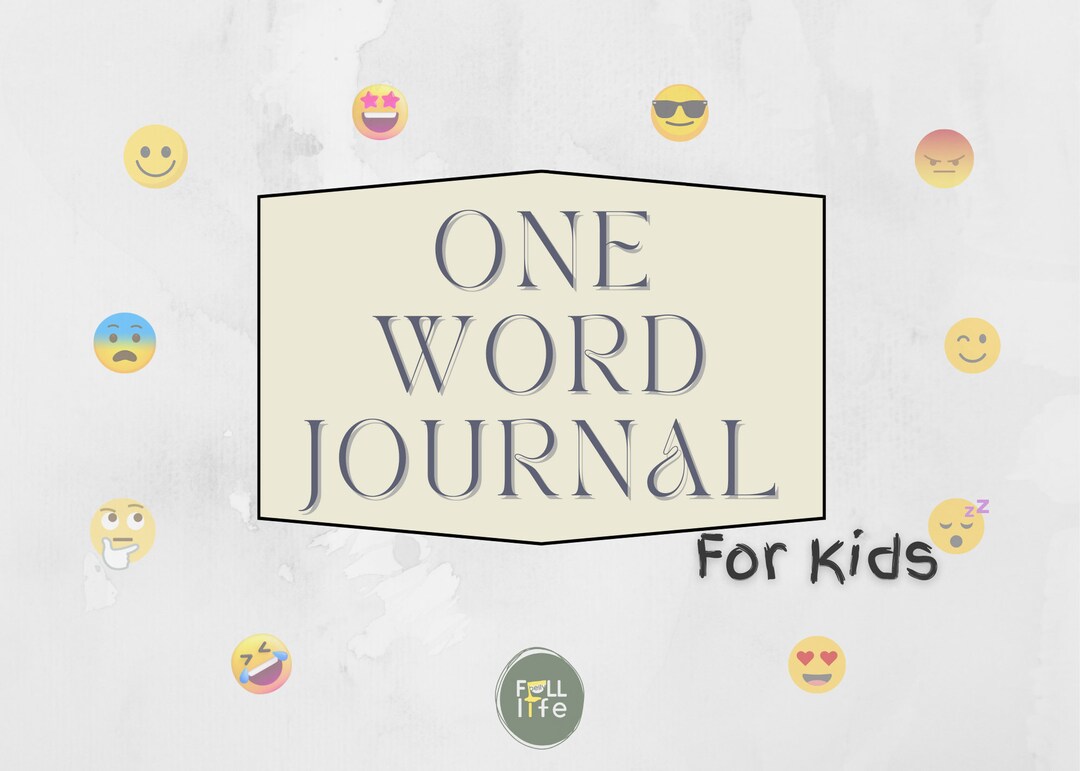 One Word Journal - for Kids | Easy Journal | Ages 5+ | Emojis | Kids ...