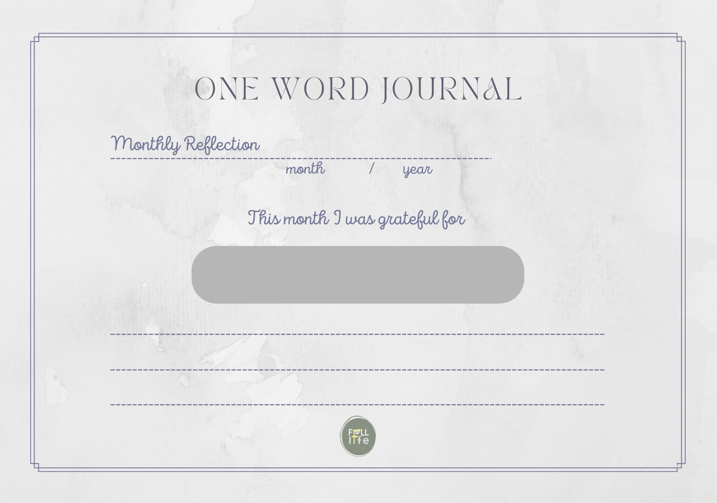 One Word Journal | Digital Download | Printable | Practice Gratitude ...