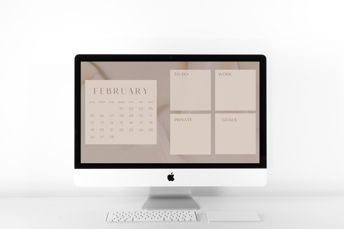 2023 Desktop Wallpaper Organizer in beige Brown, Instant Download ...