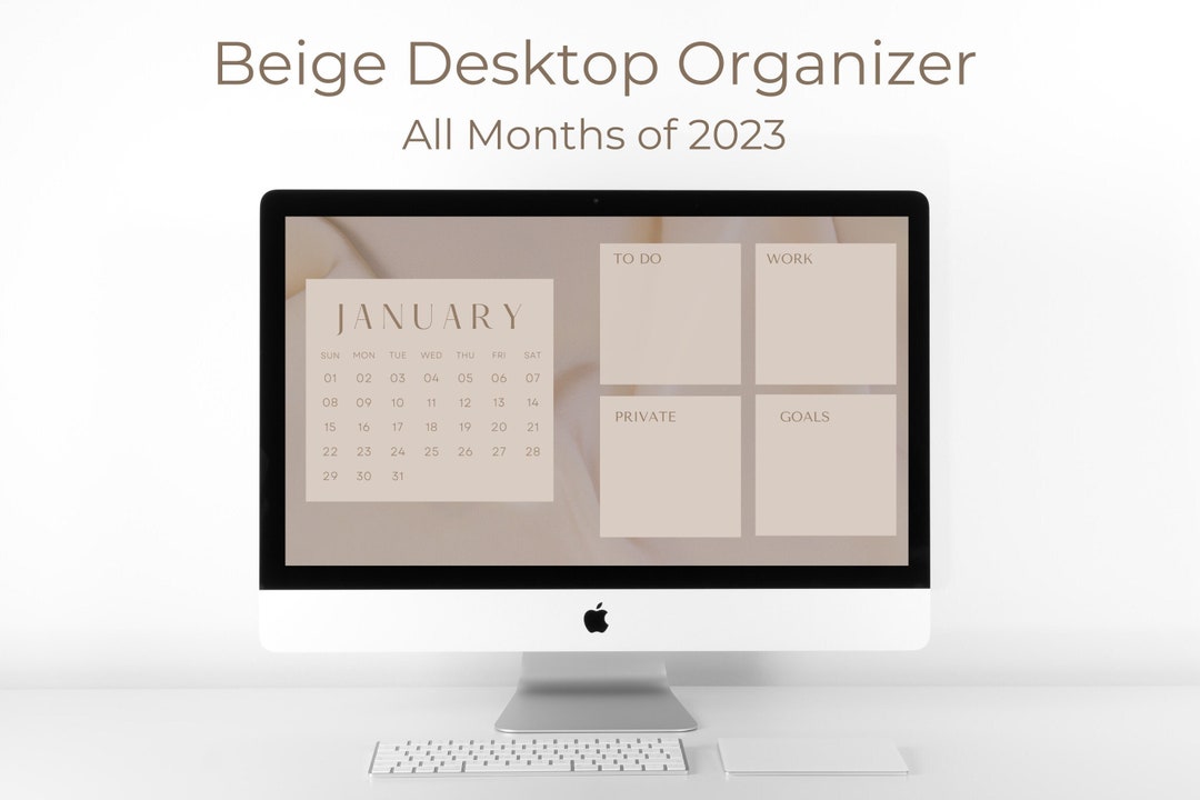 2023 Desktop Wallpaper Organizer in beige Brown, Instant Download ...