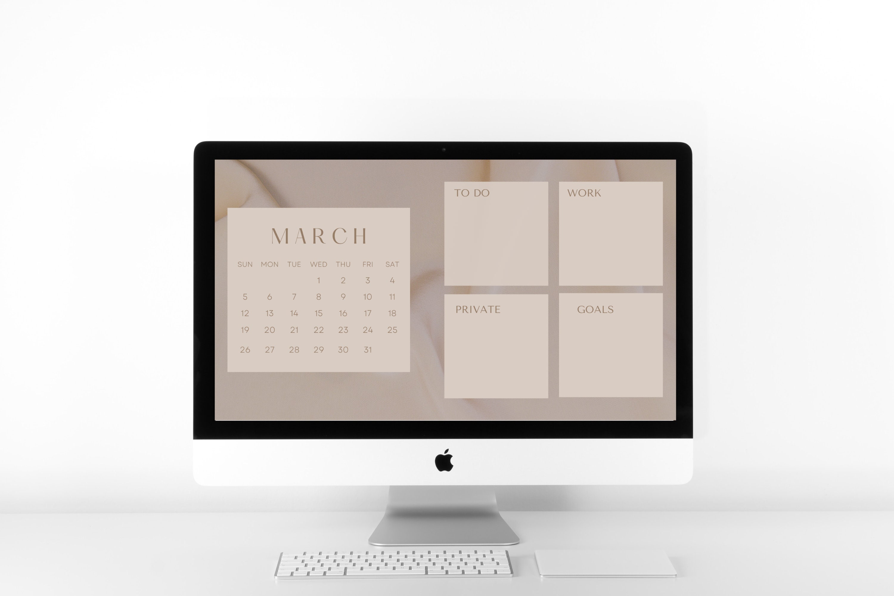 2023 Desktop Wallpaper Organizer in beige Brown, Instant Download ...