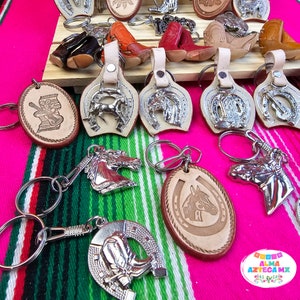 Mexican Leather Cowboy Keychain /handmade in Mexico Llavero Mexicano - Etsy