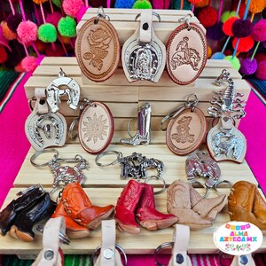 Mexican Leather Cowboy Keychain /handmade in Mexico Llavero Mexicano - Etsy