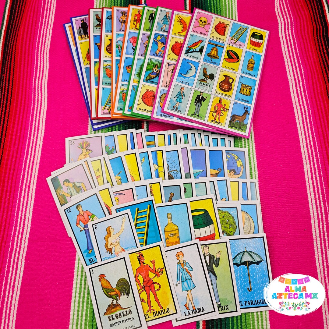 Mexican Loteria Game Thick Cardboard Game Cards Etsy