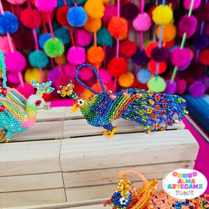 Beaded Peacock Keychain Accessory / Mexican Keychain Handmade in Mexico ...