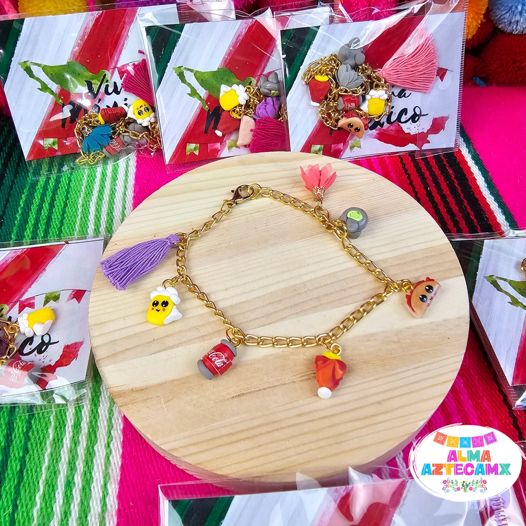 Mexican Food Charm Bracelet: Handmade Cold Porcelain Clay Pulsera - Etsy