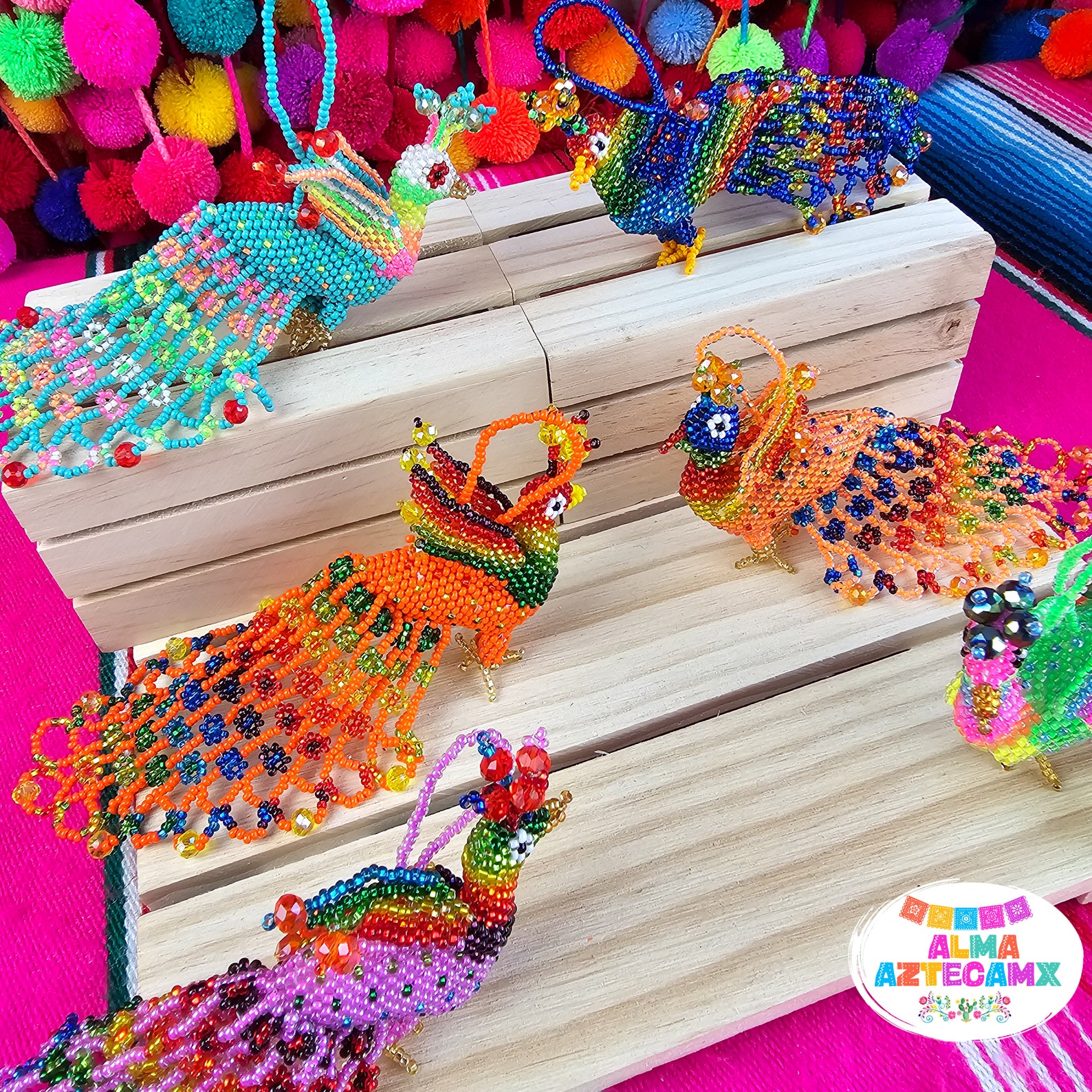 Beaded Peacock Keychain Accessory / Mexican Keychain Handmade in Mexico ...