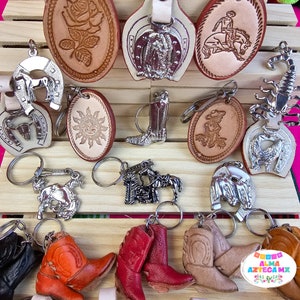 Mexican Leather Cowboy Keychain /handmade in Mexico Llavero Mexicano - Etsy