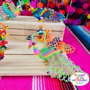 Beaded Peacock Keychain Accessory / Mexican Keychain Handmade in Mexico ...