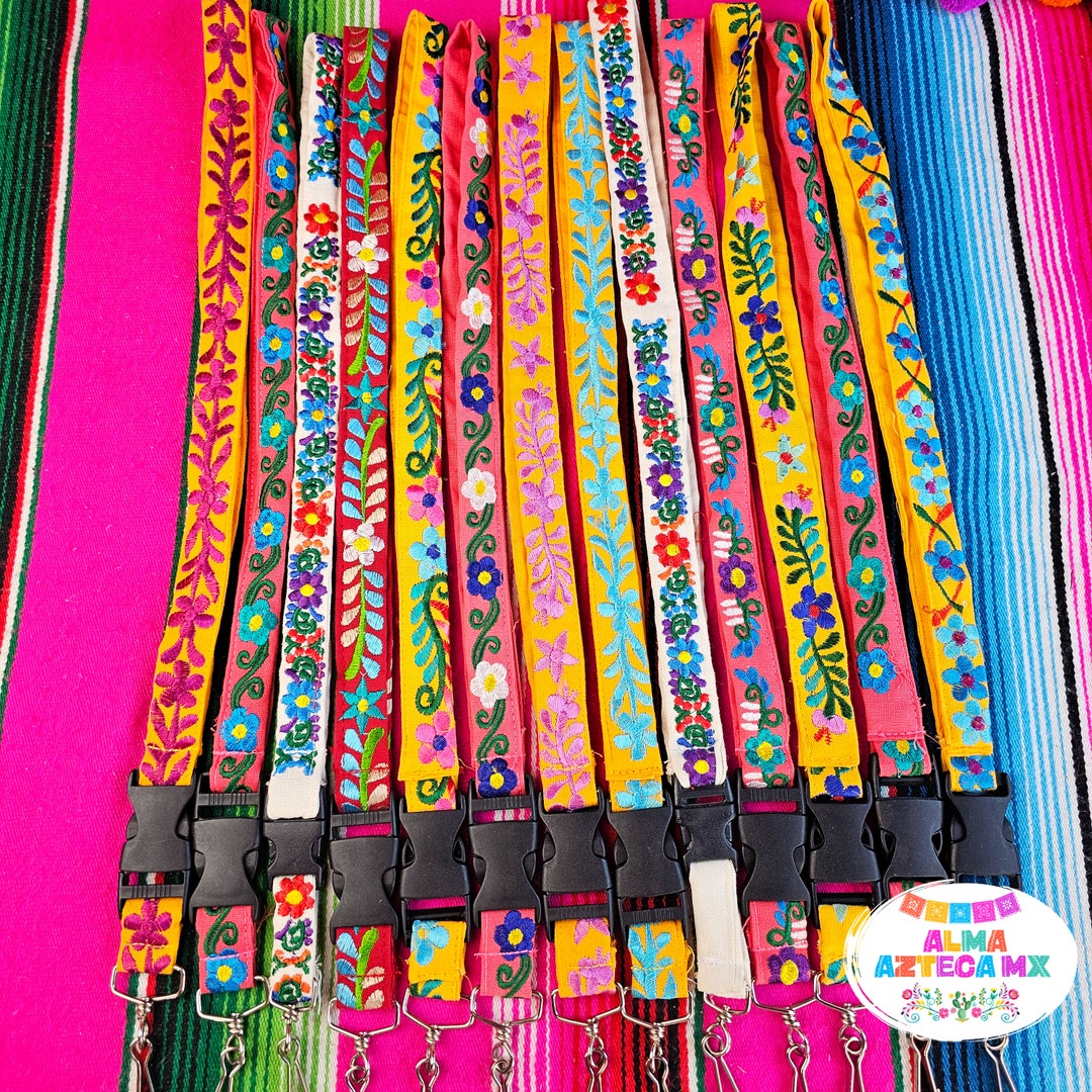 Embroidered Keychain Lanyard / Cordon Para Llaves Bordado - Etsy