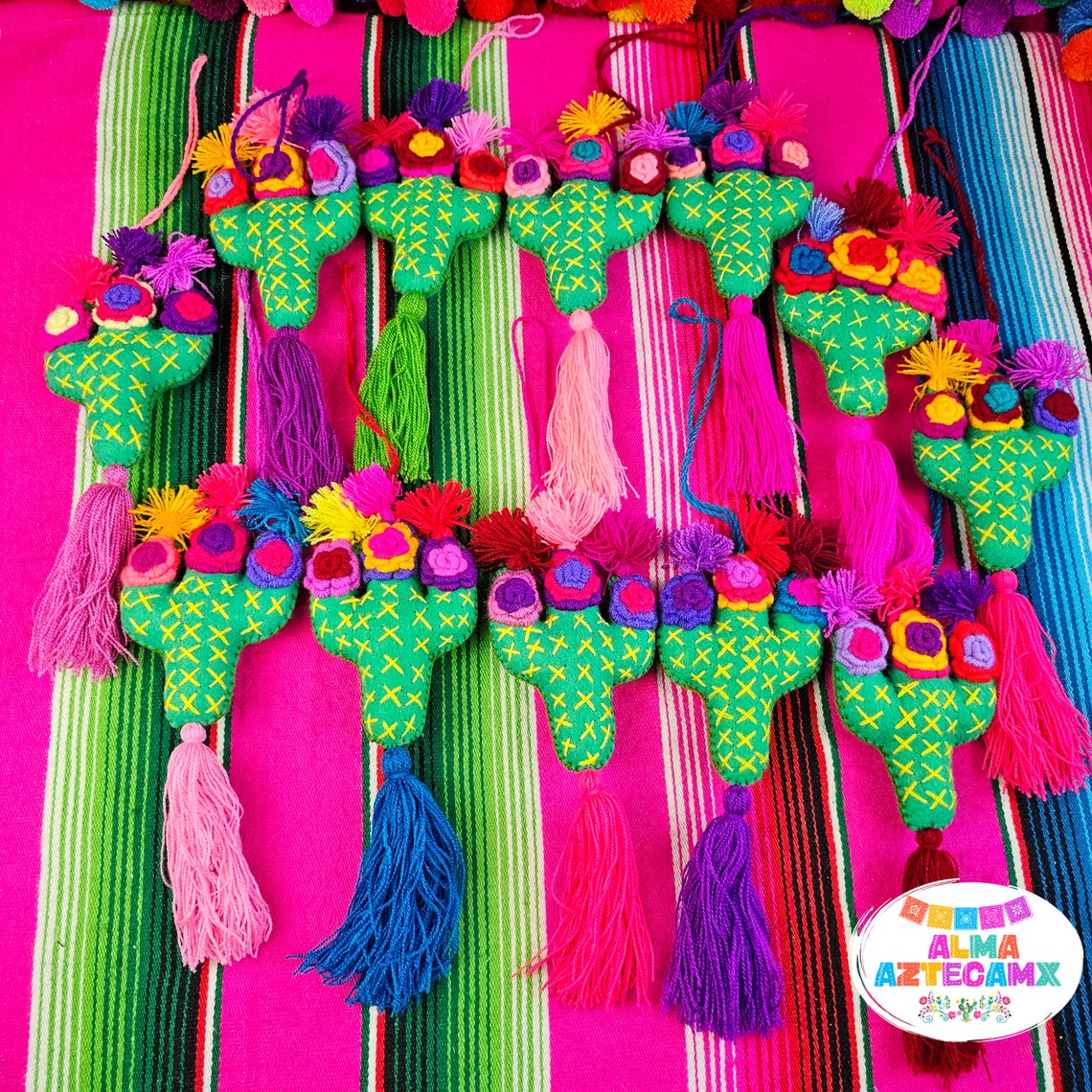 Cactus Tassel Embroidered Felt / Nopal Bordado a Mano / Handbag ...