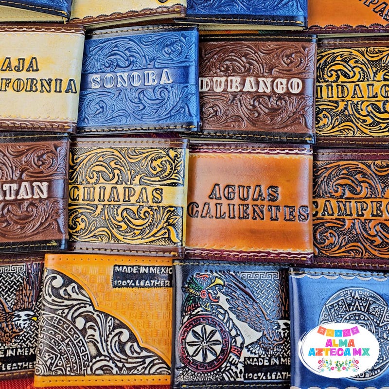 Men Leather Mexico Wallet - Etsy