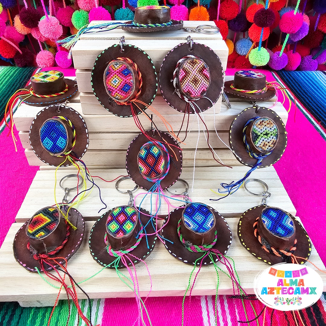 Mexican Leather Cowboy Hat Keychain /handmade in Mexico Llavero ...