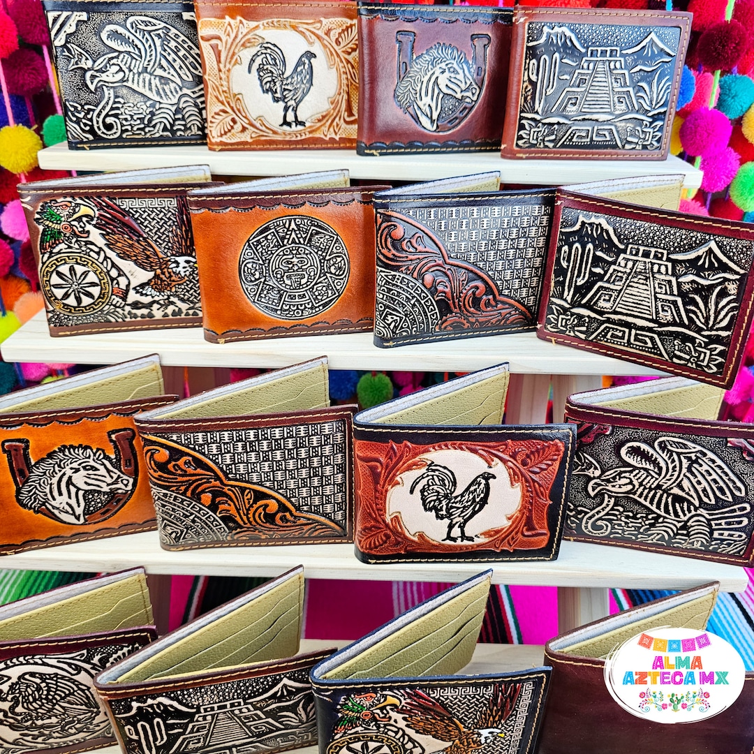 Men Mexican Leather Wallet / Cartera Mexicana De Piel Para Hombre - Etsy