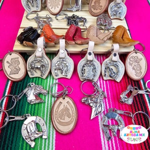 Mexican Leather Cowboy Keychain /handmade in Mexico Llavero Mexicano - Etsy