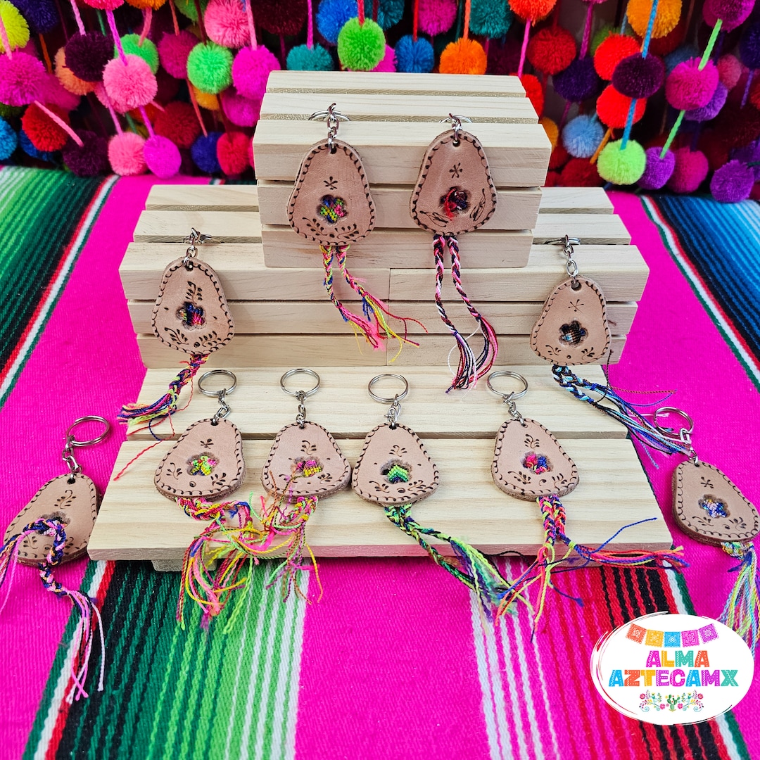 Mexican Leather Keychain /handmade in Mexico Llavero Mexicano - Etsy