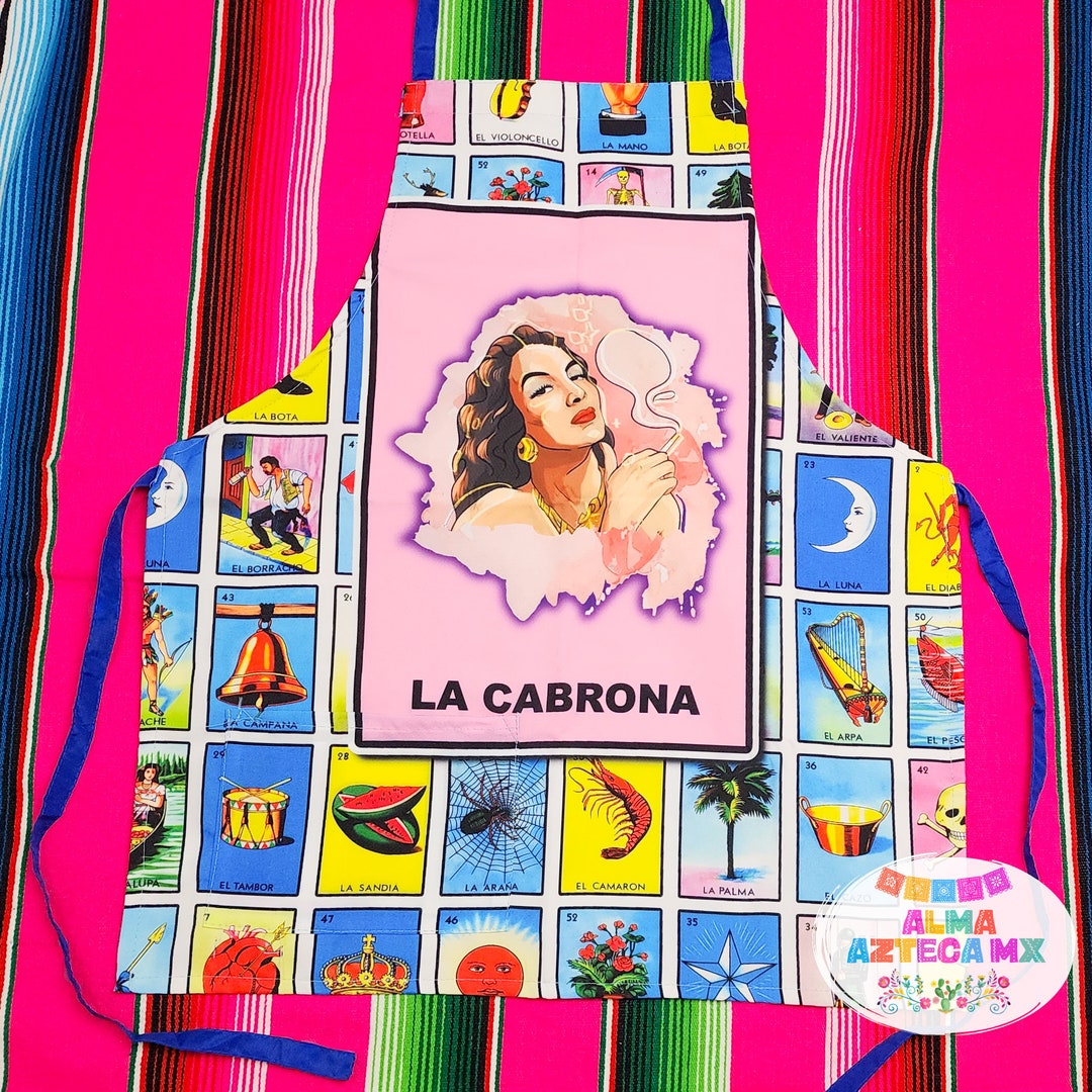 Mexican Loteria Apron Kitchen Mandil Mexicano Delantal Cocina Mexican ...