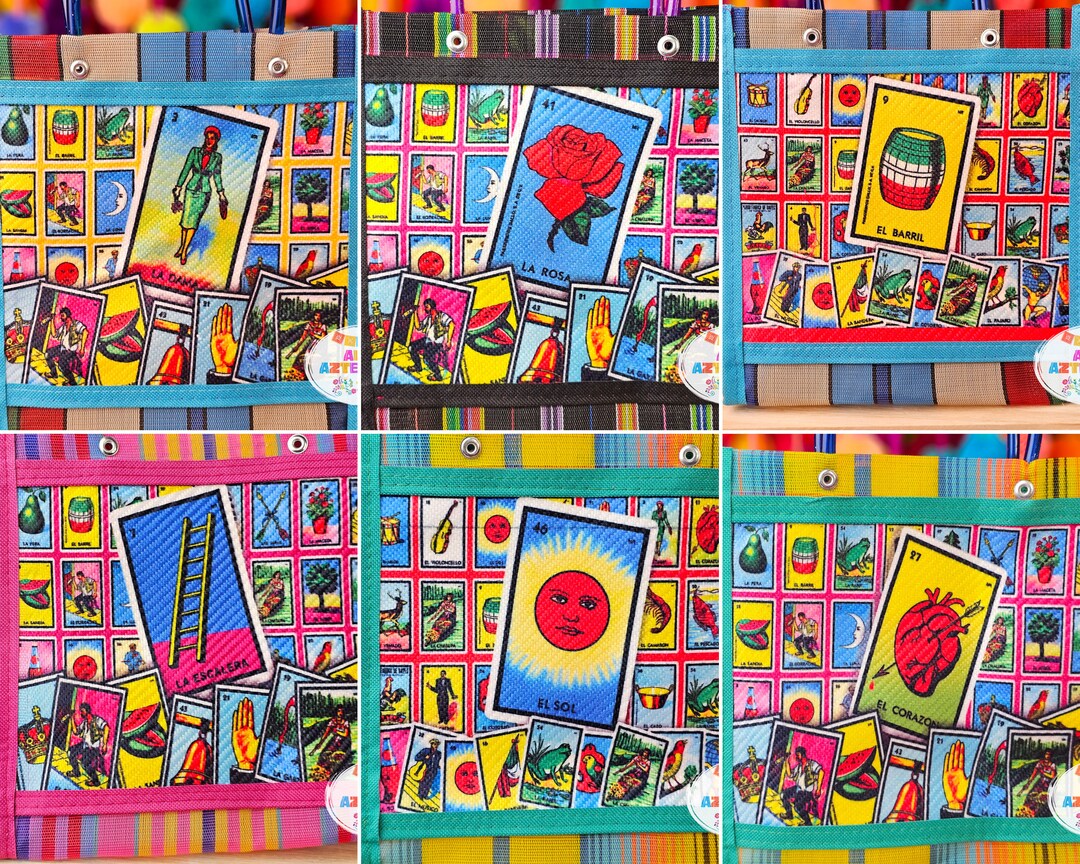 Loteria Mercado Bag Mexican Shopping Market Bag Fiesta Goodie Bags Mesh ...
