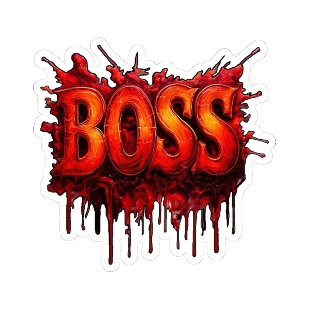Bold "boss" Kiss-cut Stickers for Bosses, Office Decor, Laptop Stickers ...