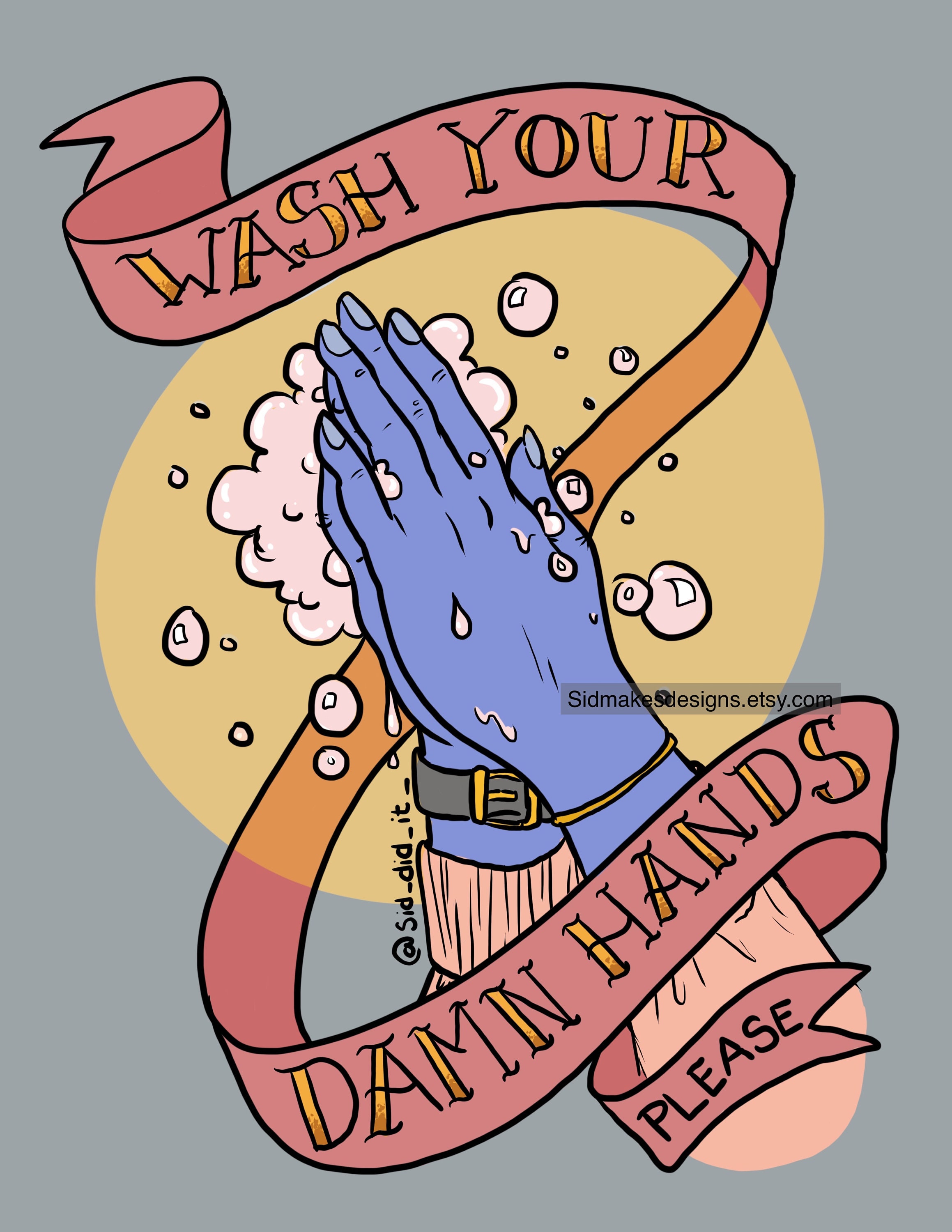 Wash Your Damn Hands (please) Coloring Page - Etsy