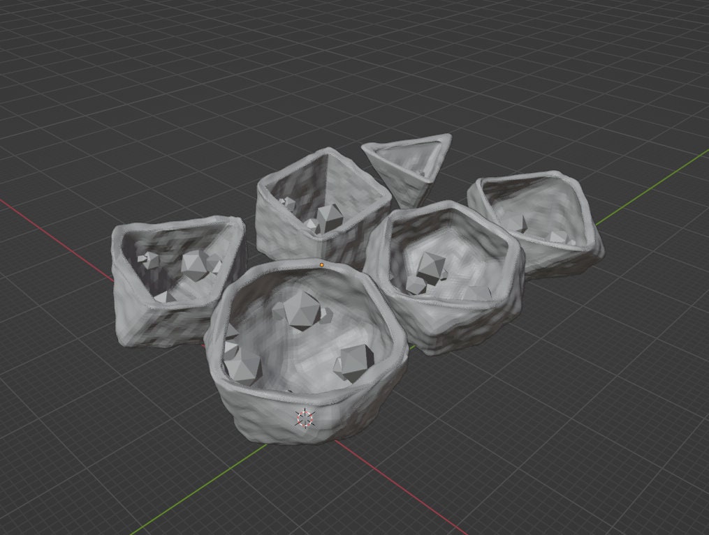 3D PRINTED MASTERS Geode Crystal Dice Blank Inserts Inclusions Set ...