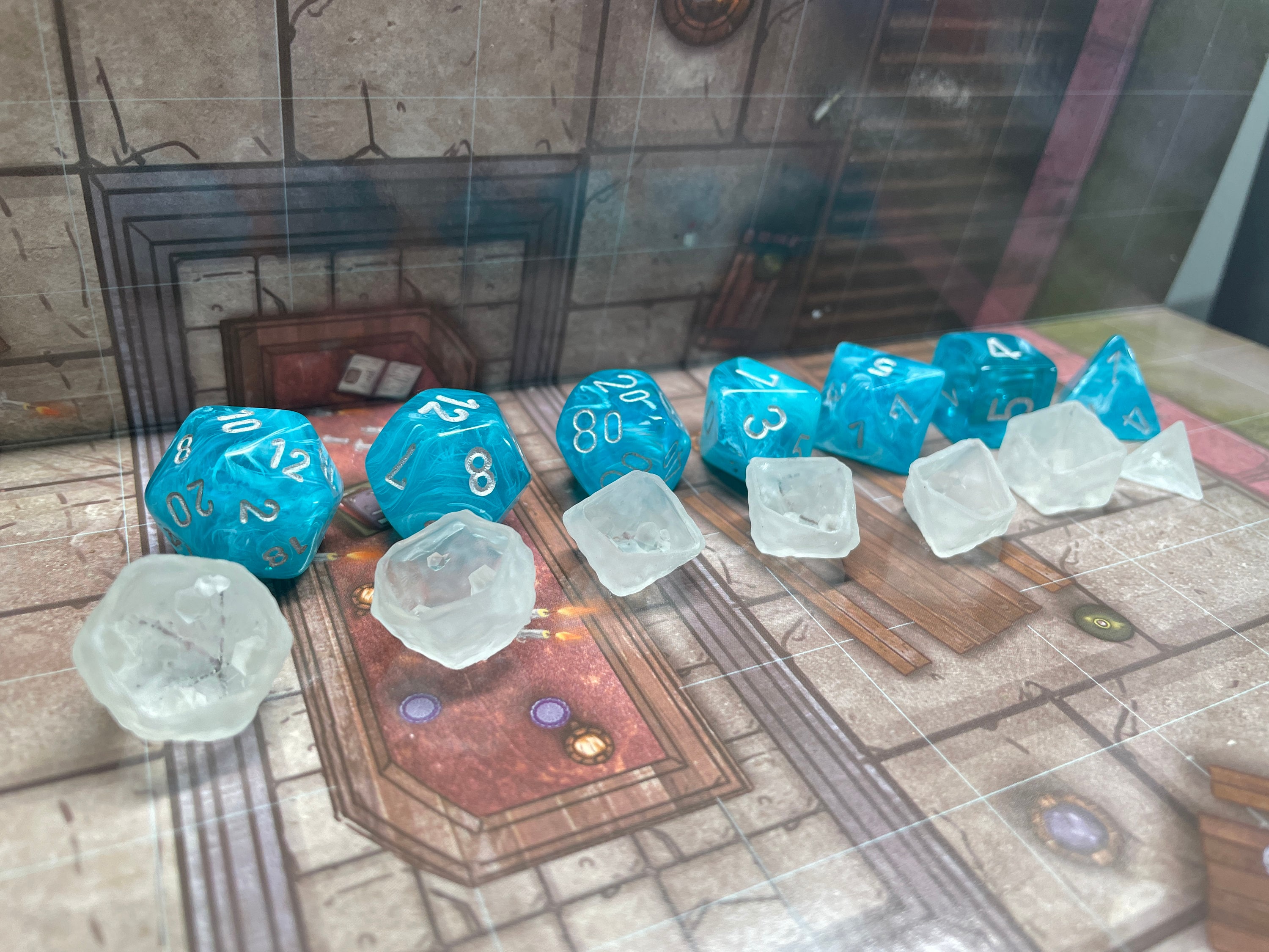 3D PRINTED MASTERS Geode Crystal Dice Blank Inserts Inclusions Set ...