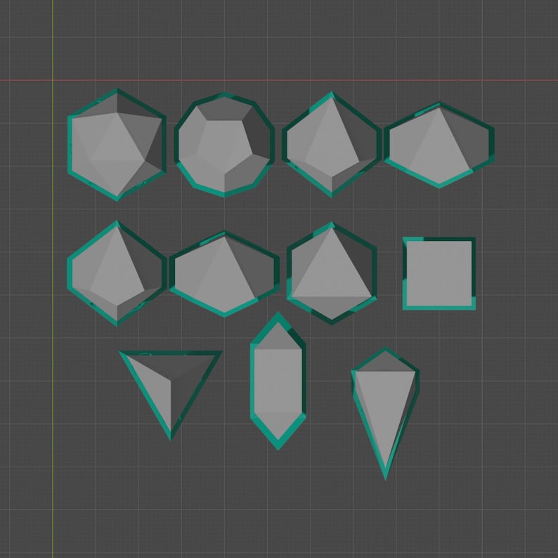 DIGITAL STL File - Sharp-edged Blank Dice Inserts Inclusions Set for 3D ...
