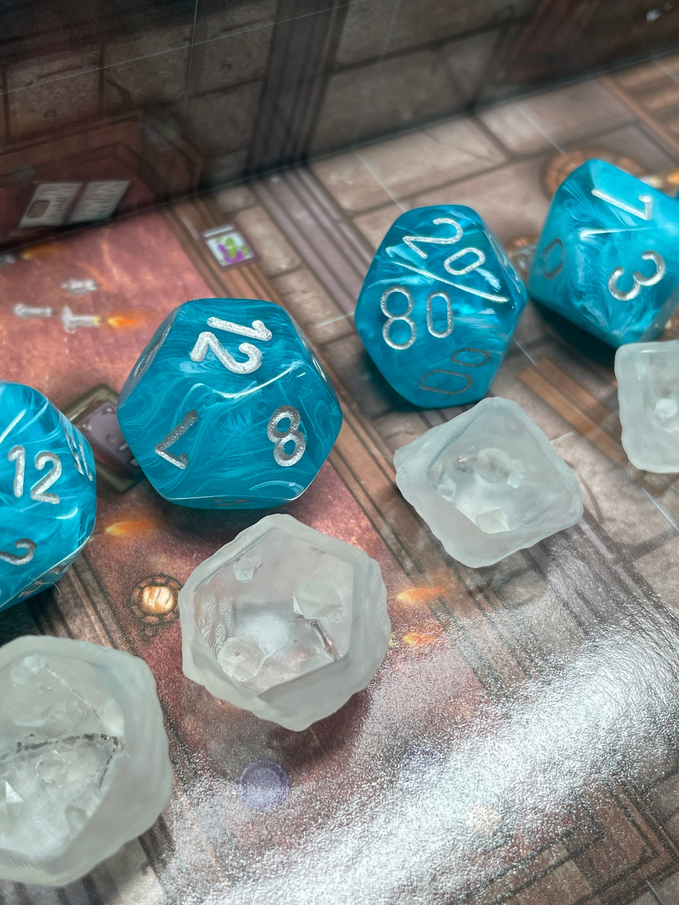 3D PRINTED MASTERS Geode Crystal Dice Blank Inserts Inclusions Set ...