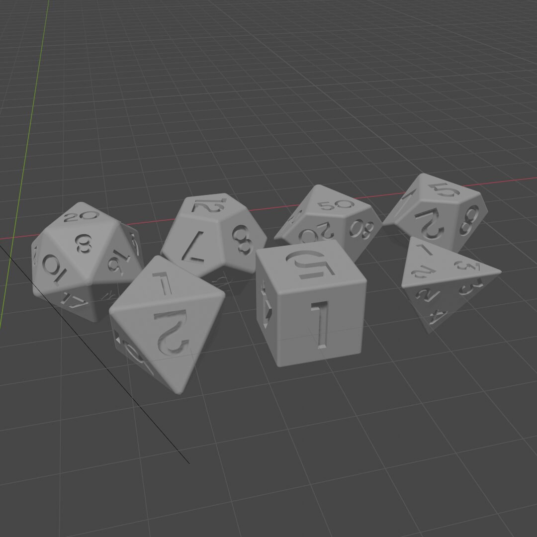 DIGITAL STL File - Round-edged Dice Set for 3D Printing - Standard Size ...