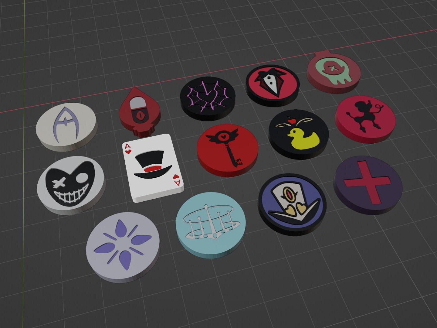 3D PRINTED MASTERS Hazbin Hotel Pin Token Unpolished Resin 3D Print ...