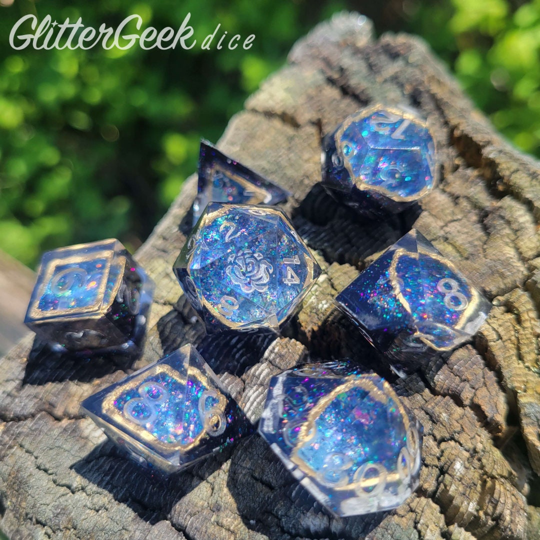 3D PRINTED MASTERS Geode Crystal Dice Blank Inserts Inclusions Set ...