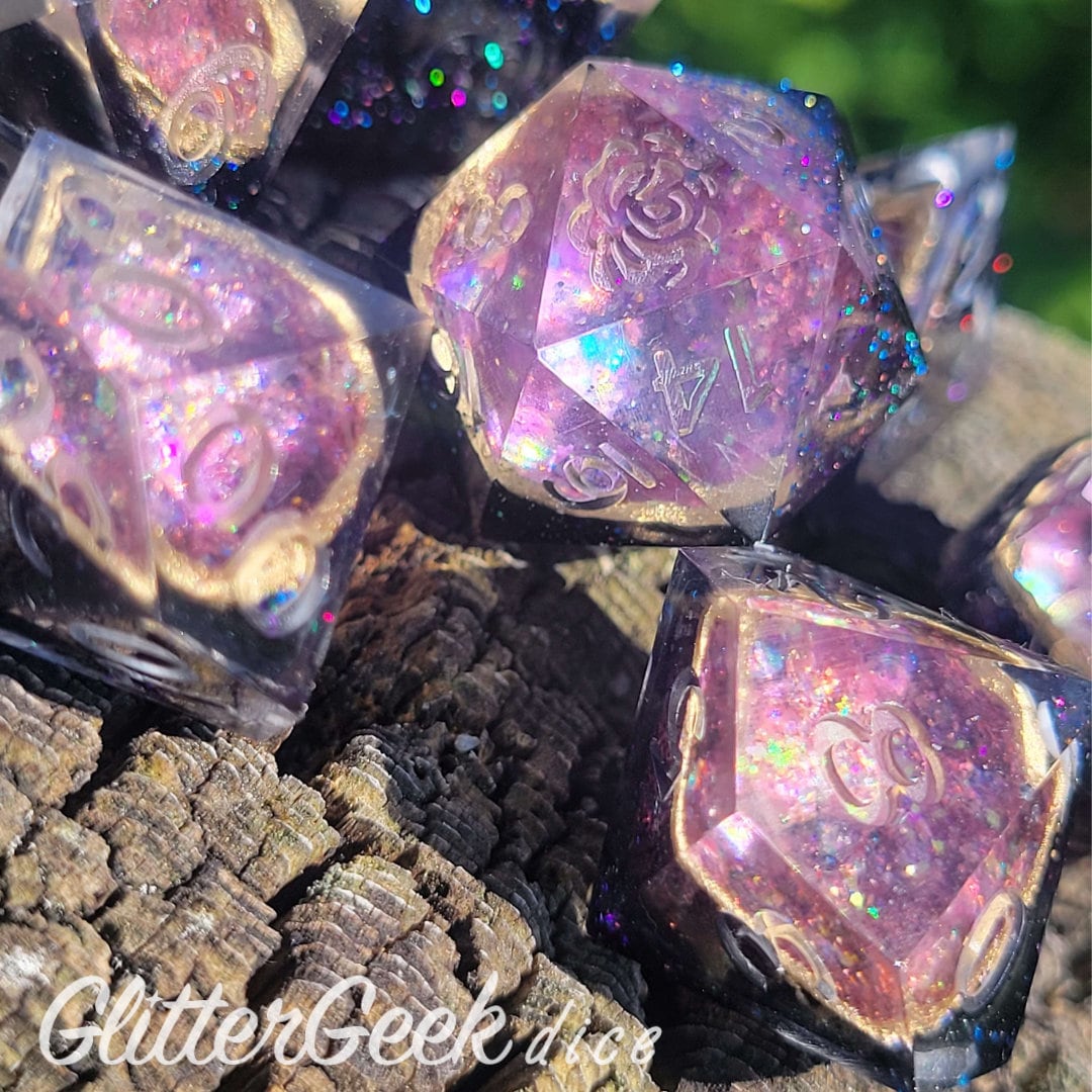 3D PRINTED MASTERS Geode Crystal Dice Blank Inserts Inclusions Set ...