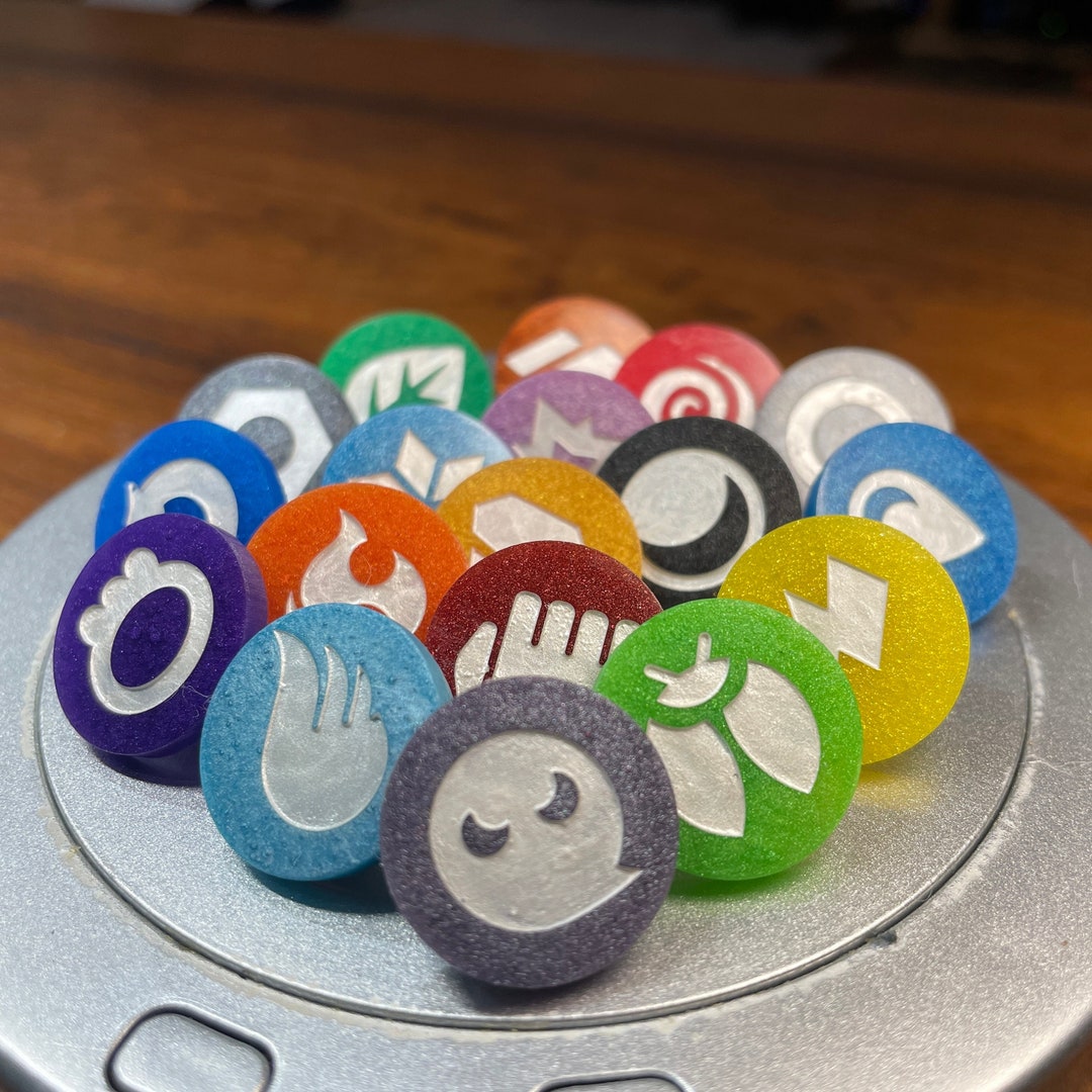 Pokémon Pins - Handmade Resin Pin - Pokemon Type Element - Epoxy Resin ...
