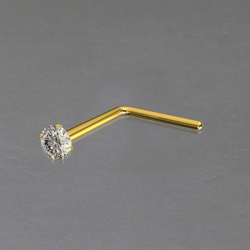 L Shaped Nose Stud - Etsy