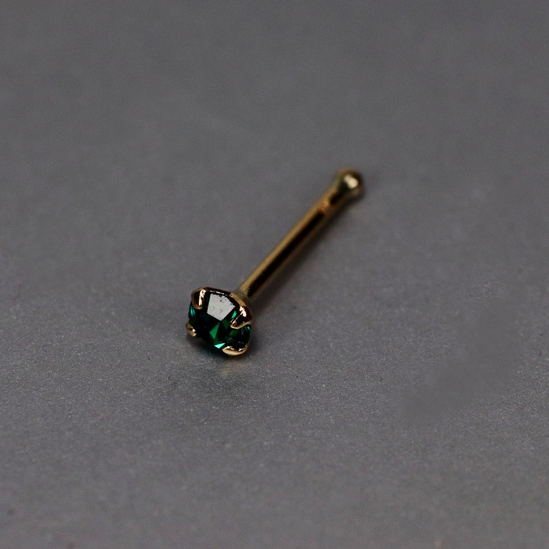 Emerald Green Gold Nose Ring - Etsy