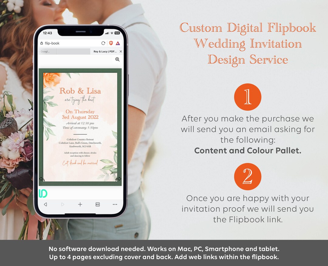 Custom Digital Flipbook Wedding Invitation Design Service - Etsy